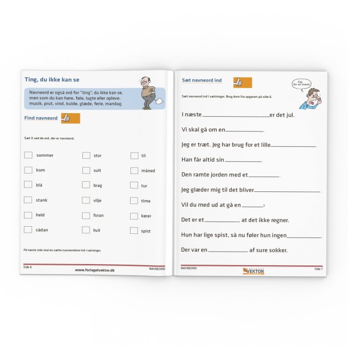 LÆR ORDKLASSER 1 "Navneord" - Et hæfte der arbejder med navneord